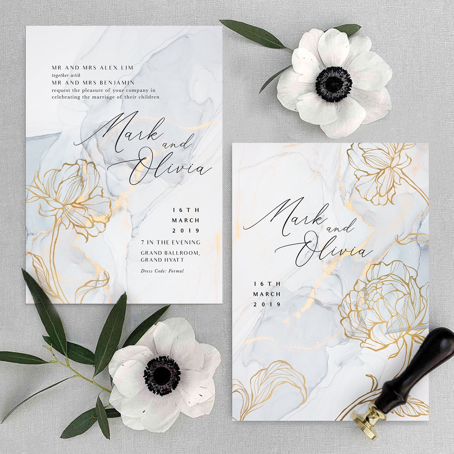 Wedding Invitation – Marble & Co.